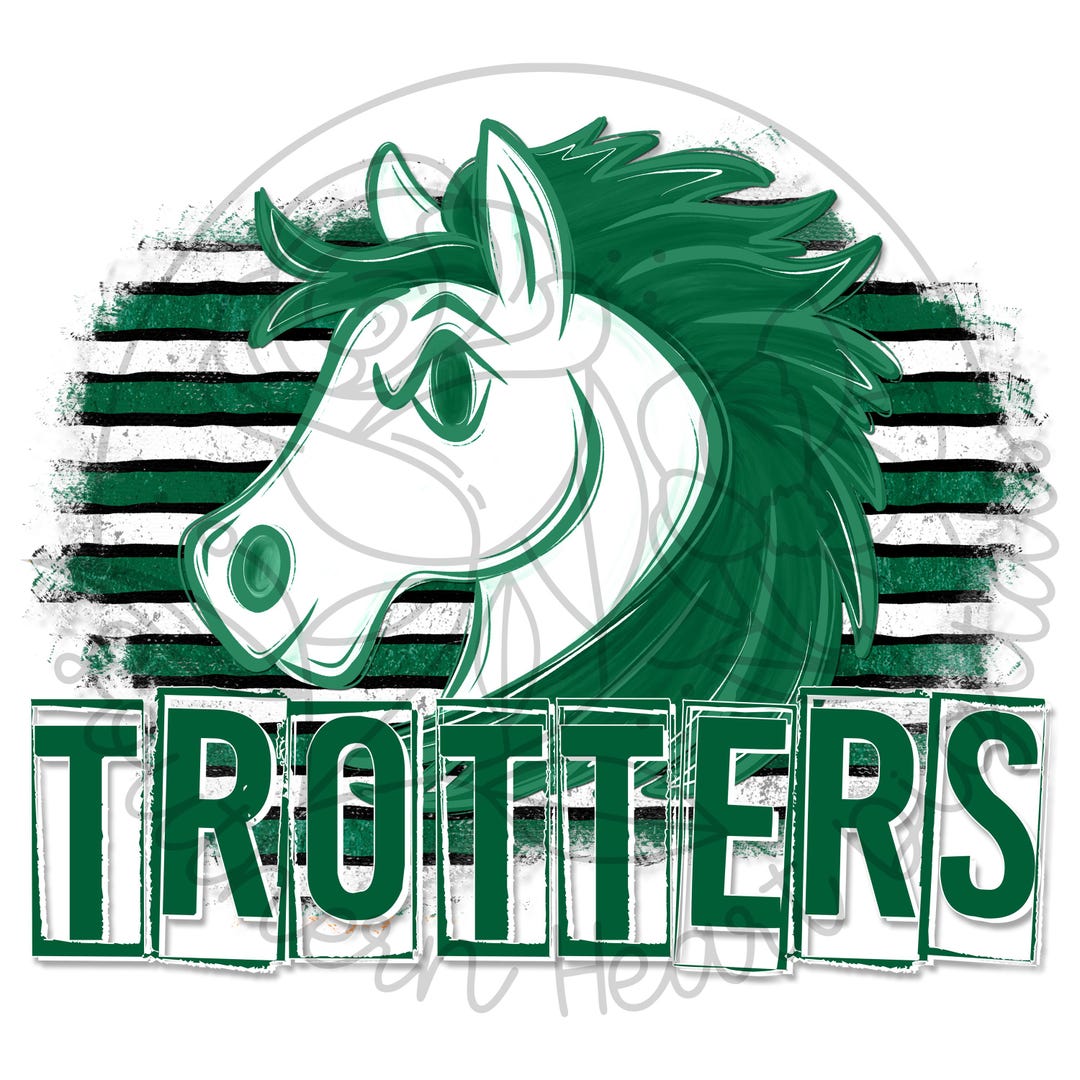 Green and White Trotters Mascot PNG Digital Download - Etsy