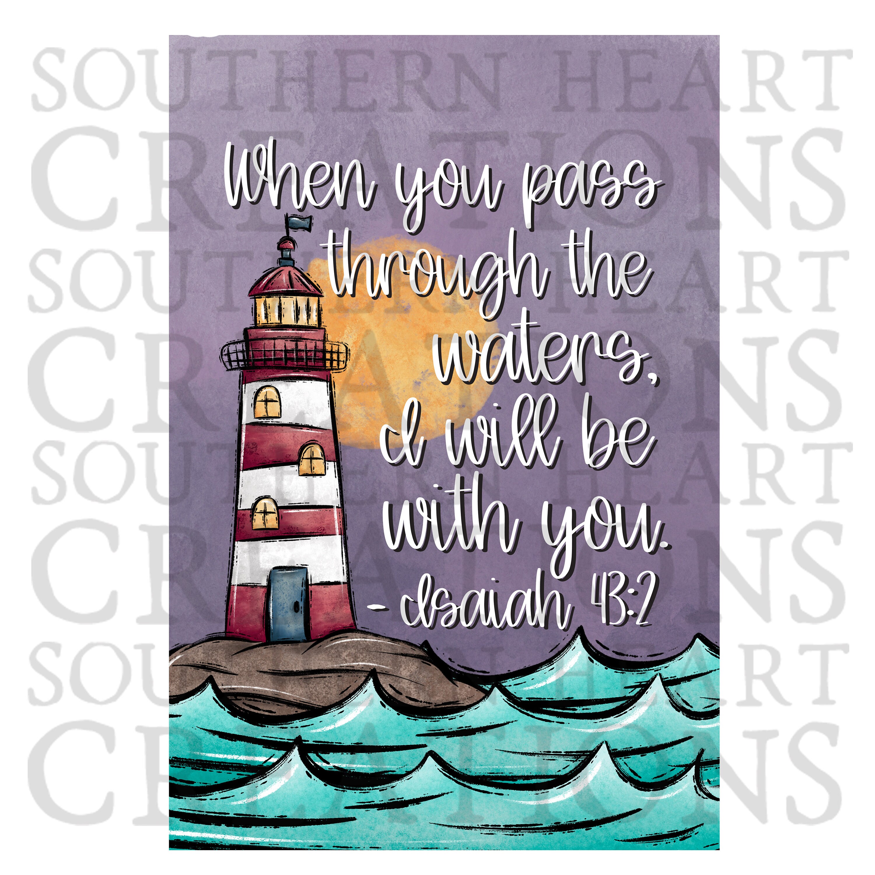 Lighthouse Bible Verse Garden Flag PNG Digital Download - Etsy
