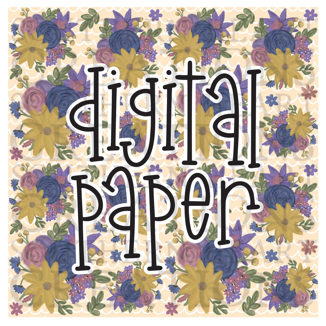 Seamless Purple Floral Digital Paper PNG Digital Download - Etsy