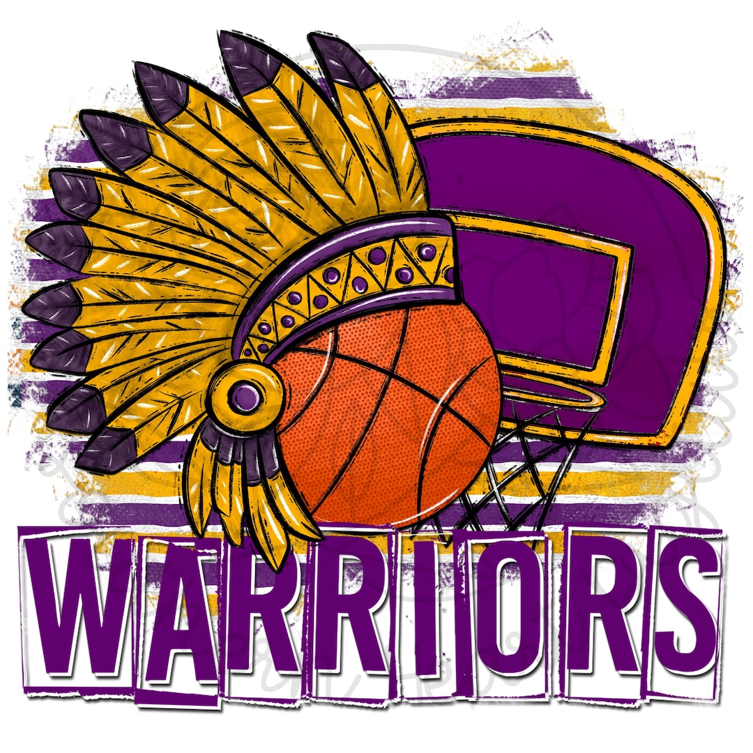 Purple and Yellow Gold Warriors Basketball PNG Digital Download - Etsy