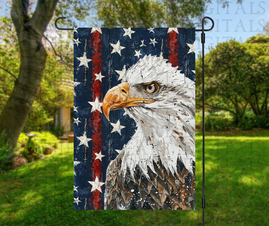 Patriotic Eagle Red White and Blue Garden Flag PNG Digital Download - Etsy