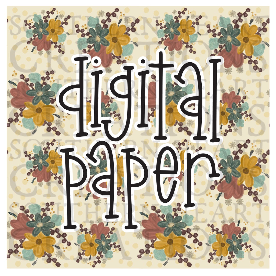 Seamless Yellow Floral Digital Paper PNG Digital Download - Etsy