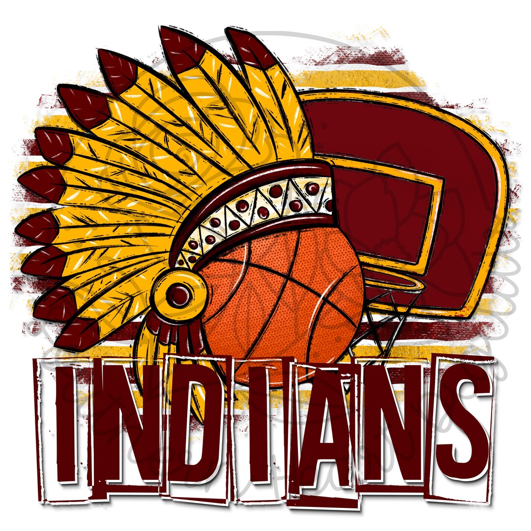 Yellow and Maroon Indians Basketball PNG Digital Download - Etsy