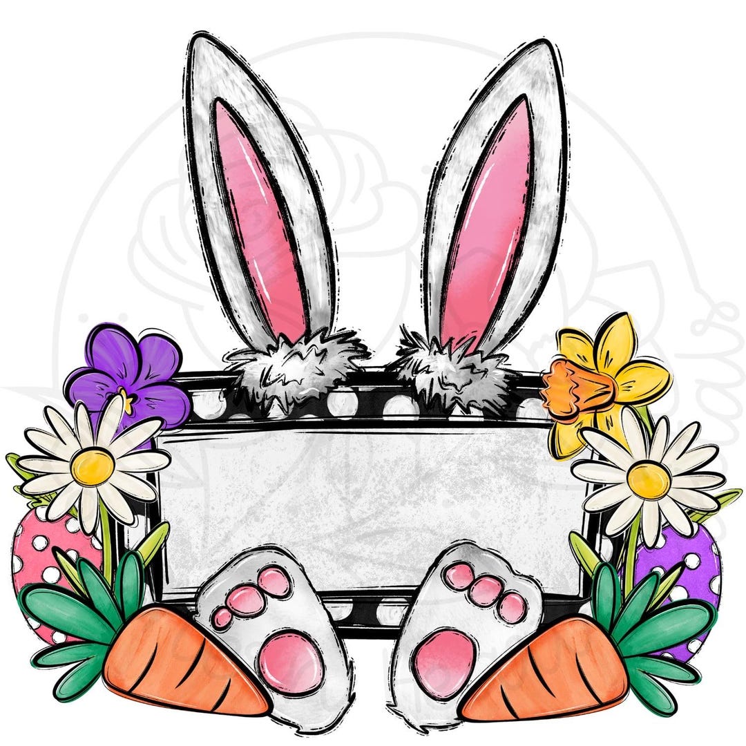 Easter Bunny Name Plate Sign PNG Digital File - Etsy