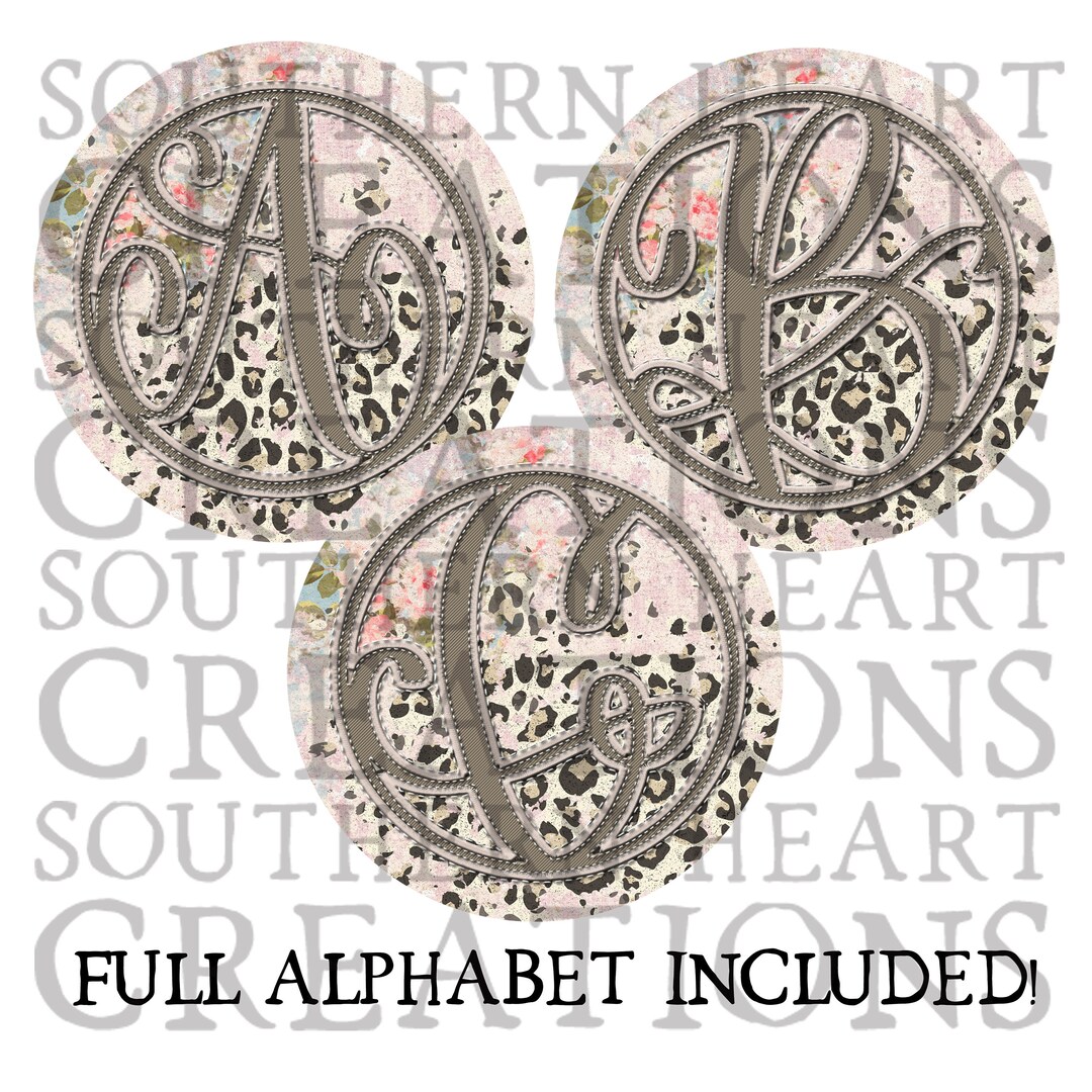 Faux Embroidery Monogram Alpha Circle Patch PNG Digital Download - Etsy