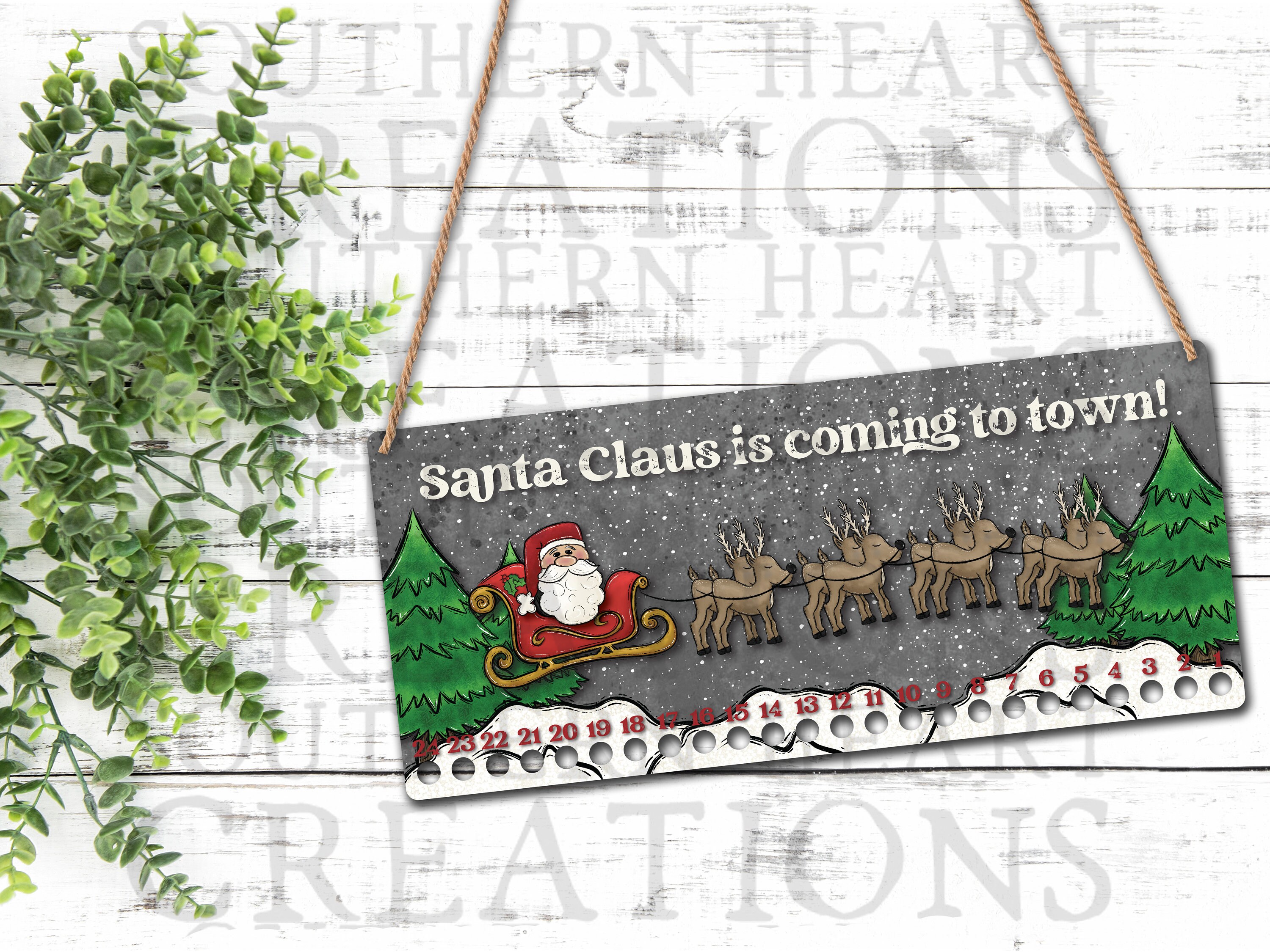 Christmas Candy Cane Countdown Door Hanger PNG Digital File - Etsy