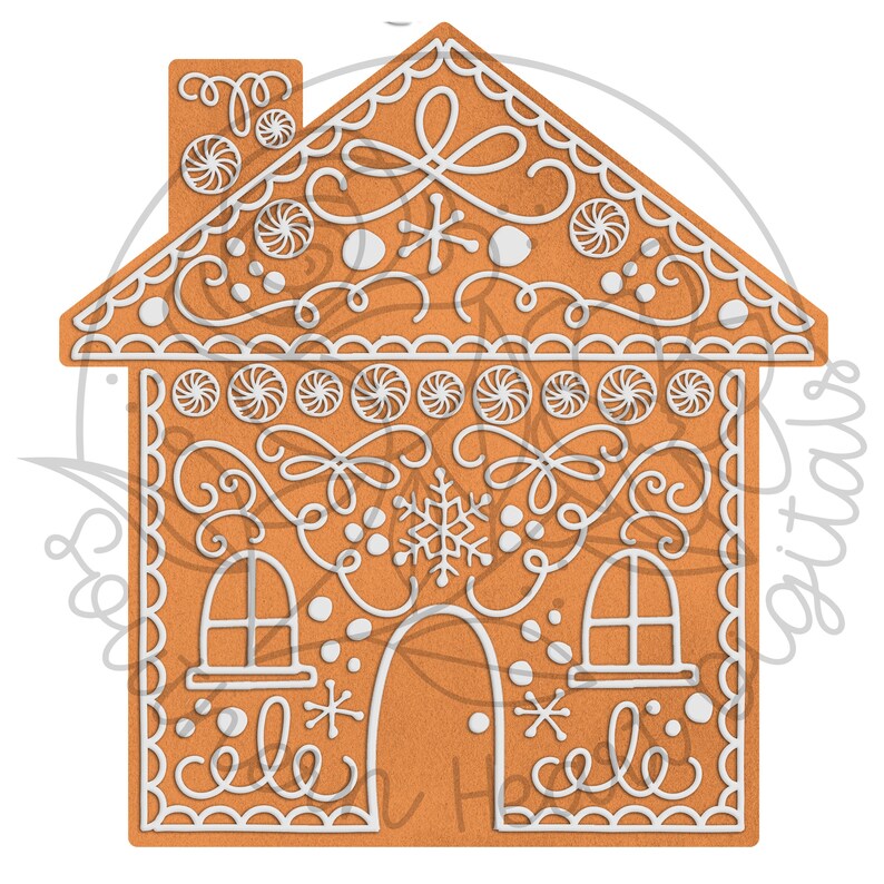 Christmas Gingerbread House Shape Door Hanger and Ornament PNG Digital ...