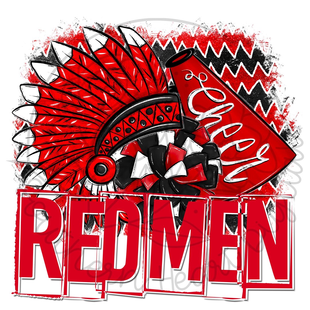 Red White and Black Redmen Cheer PNG Digital Download - Etsy