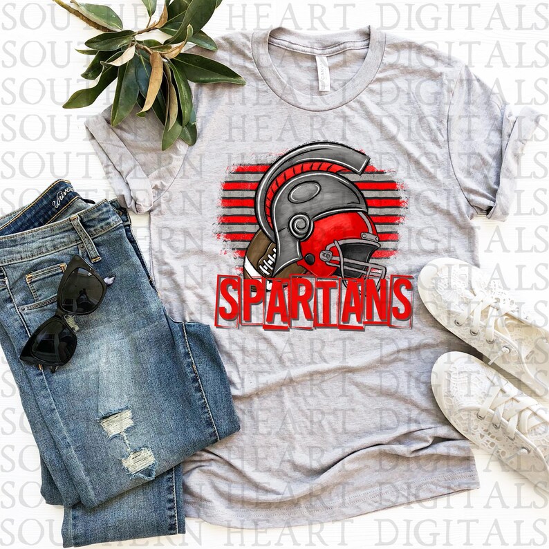 Red and Gray Spartans Football PNG Digital Download - Etsy