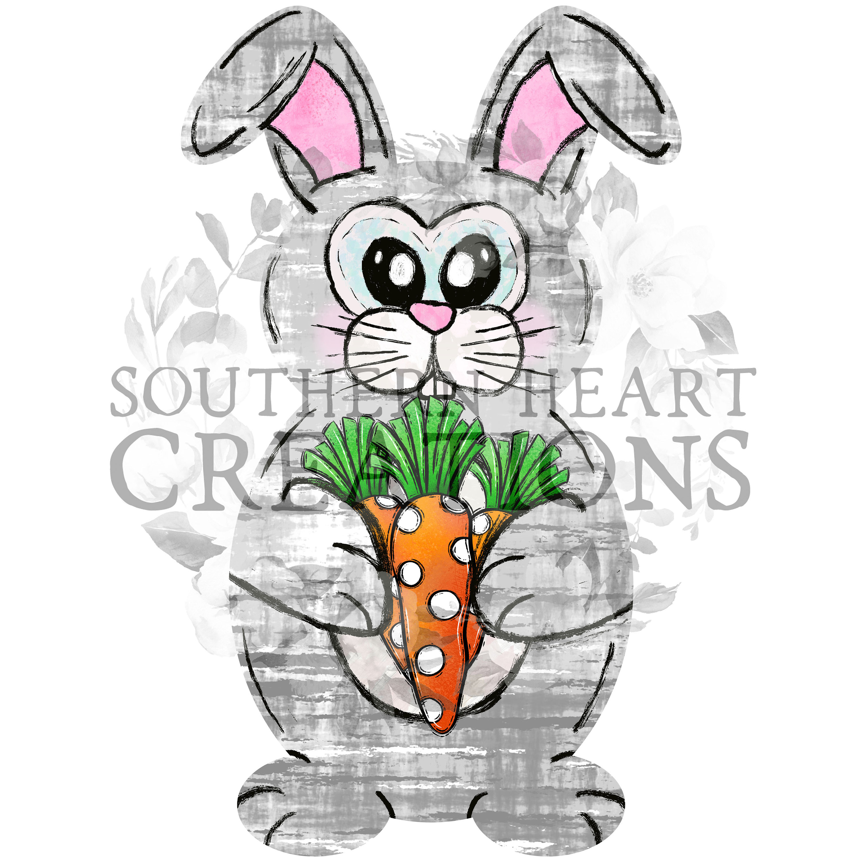 Doodle Easter Bunny PNG Digital File - Etsy