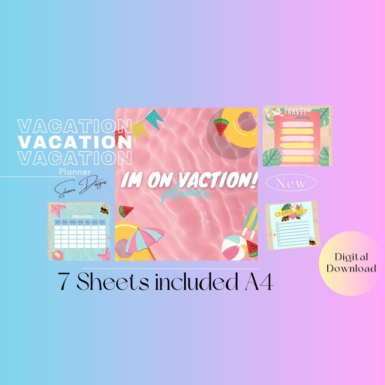 Vacation Planner, Printable Download, Agenda De Vacaciones - Etsy