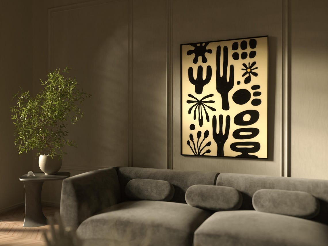 Desert Taxonomy - Modern Botanical Art - Black White Gold Minimalist ...