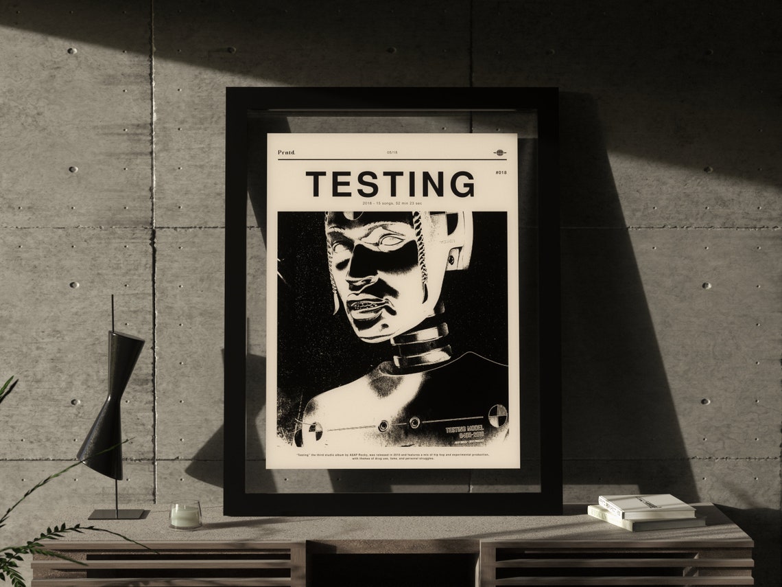 ASAP Rocky testing Album Print, Brutalist & Modern Poster, Mid-century ...