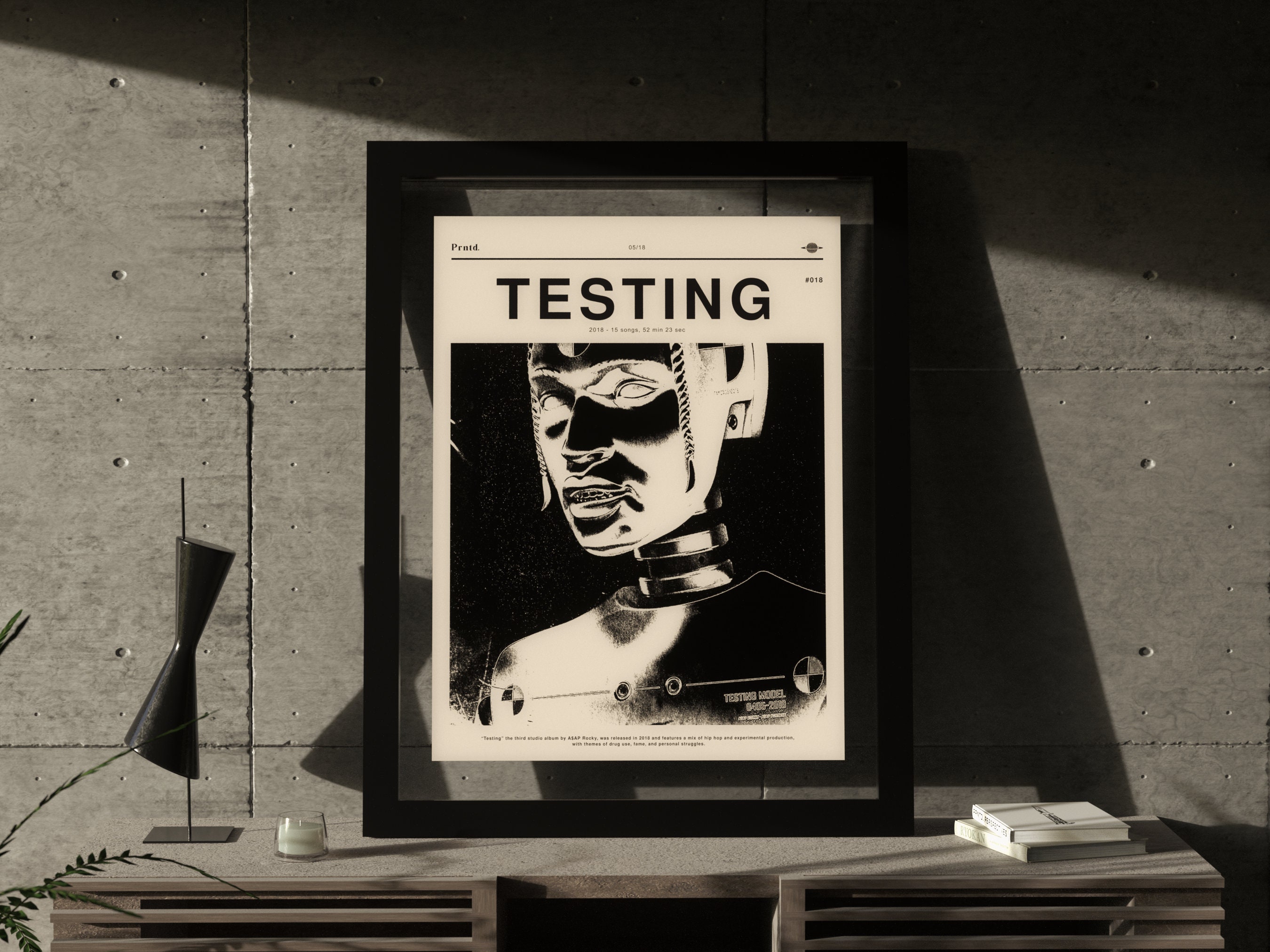ASAP Rocky testing Album Print, Brutalist & Modern Poster, Mid-century ...