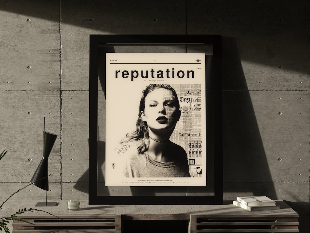 Taylor Swift "reputation" Modern Poster, Brutalist Album Artwork, Mid ...