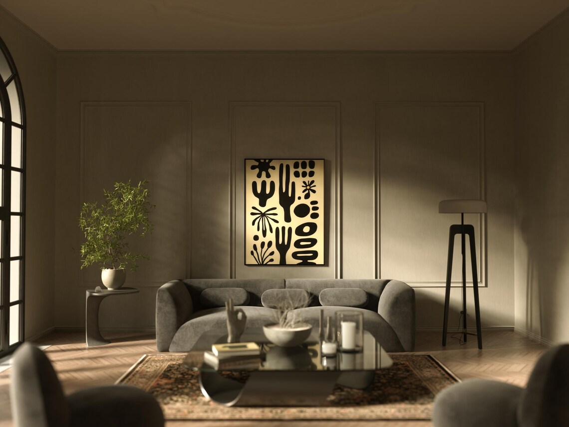 Desert Taxonomy - Modern Botanical Art - Black White Gold Minimalist ...