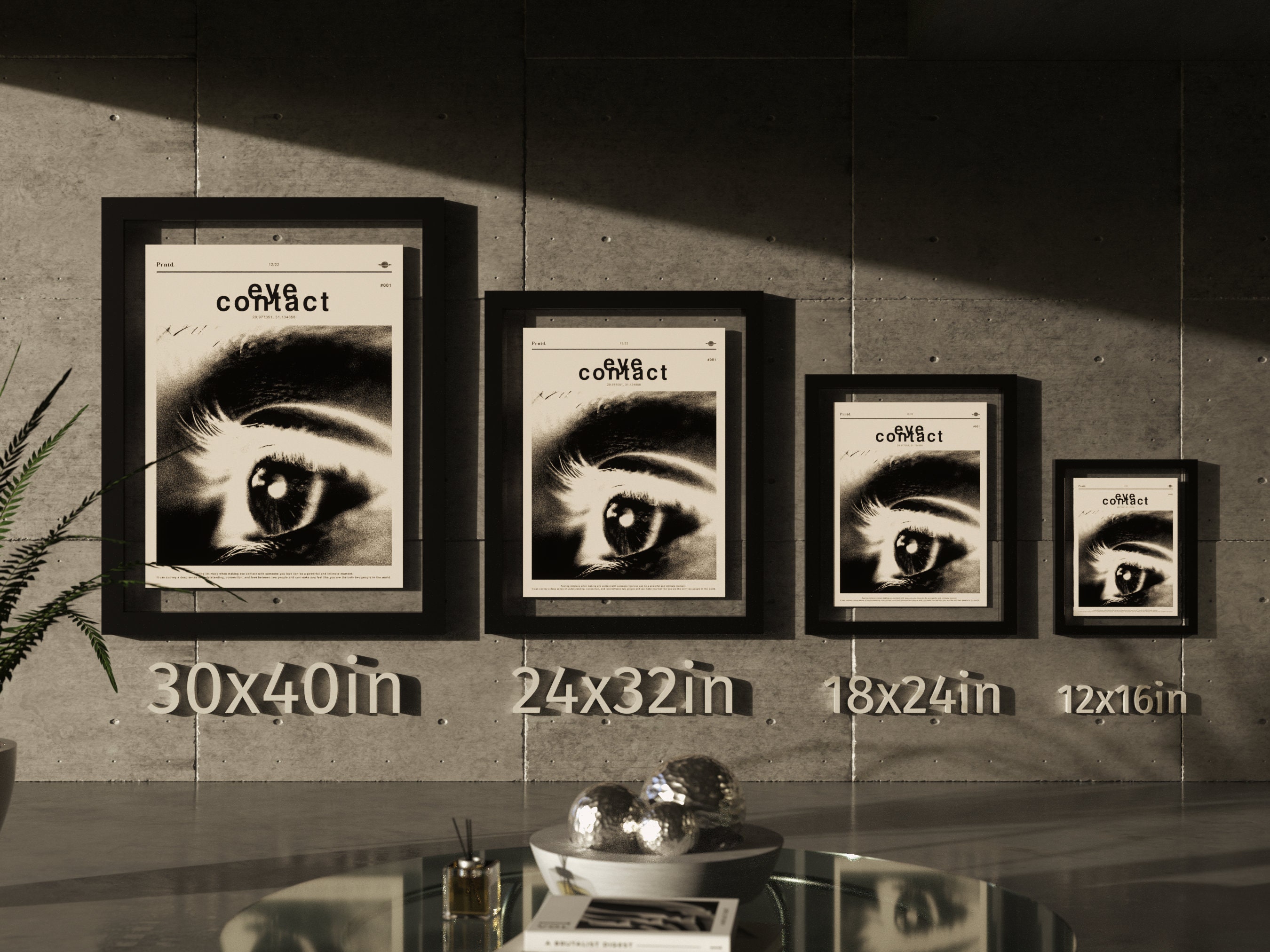 Eye Contact Emotion Series Poster, Brutalist & Modern Wall Art, Mid ...