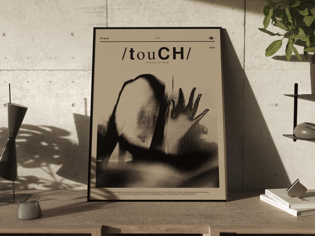 Touch Wall Art – Minimalist Black and White Framed Poster - Etsy