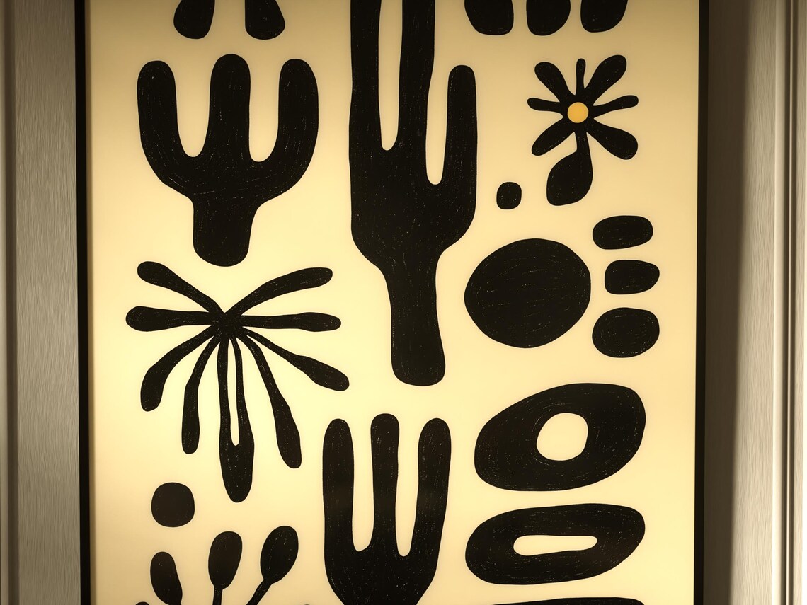 Desert Taxonomy - Modern Botanical Art - Black White Gold Minimalist ...