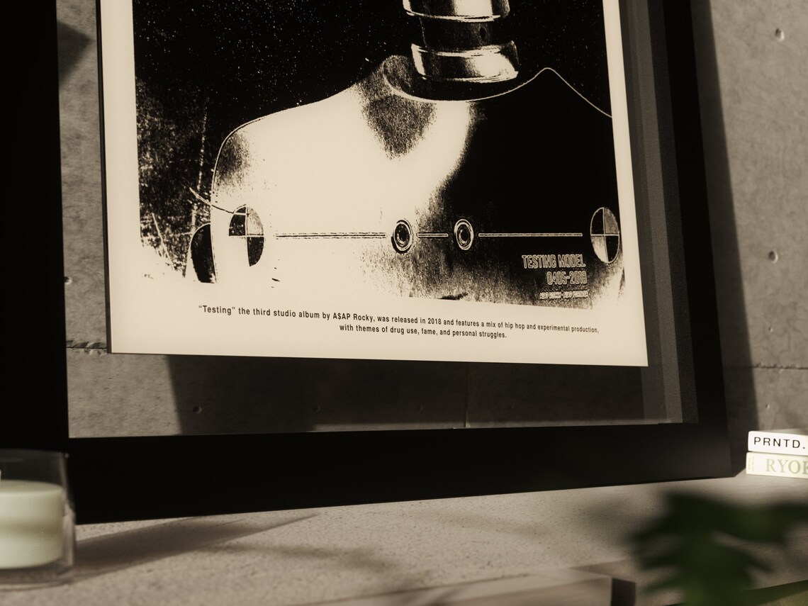 ASAP Rocky testing Album Print, Brutalist & Modern Poster, Mid-century ...