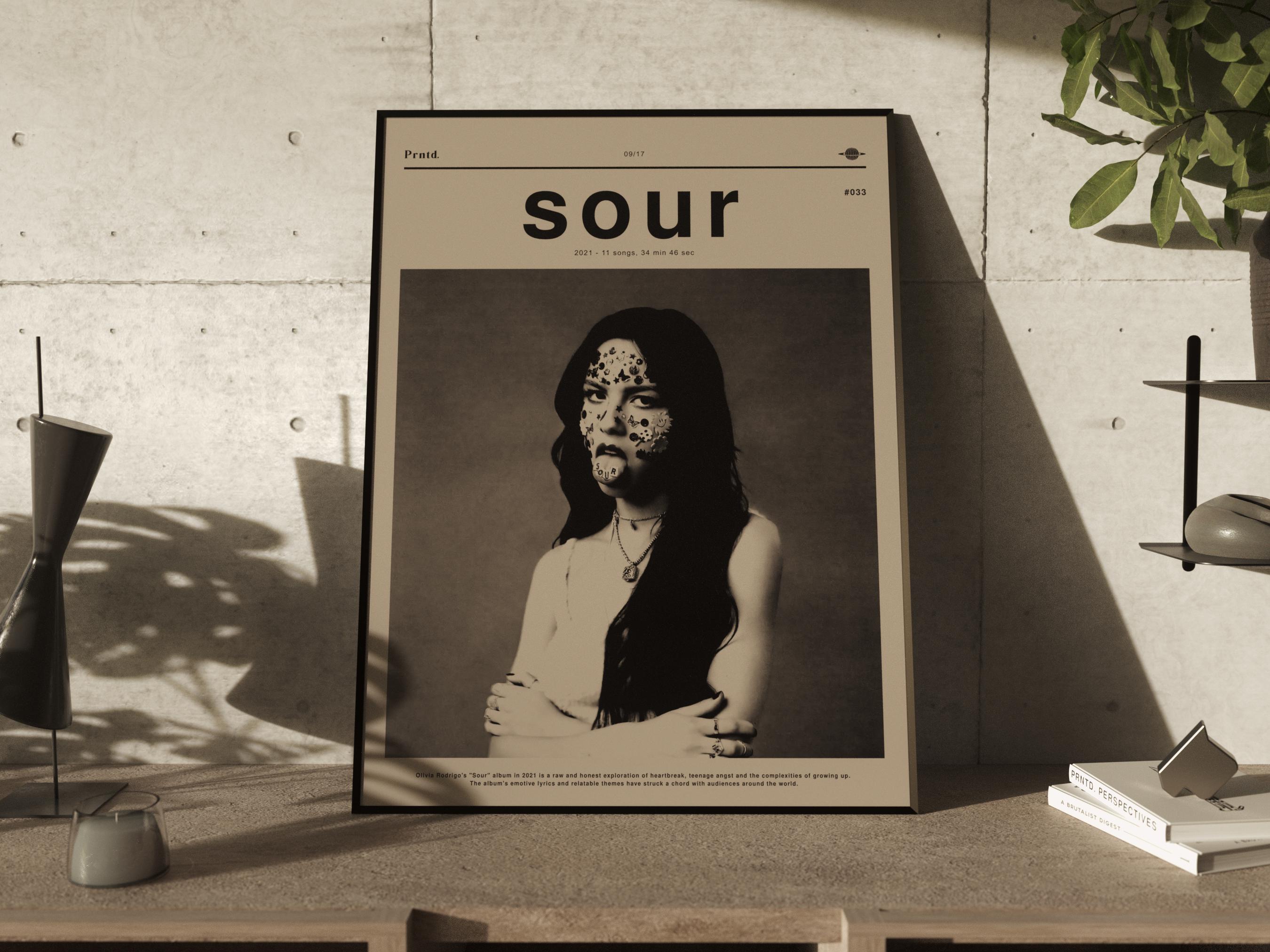 Olivia Rodrigo SOUR Album Cover Print - Framed Portrait Wall Art - Etsy