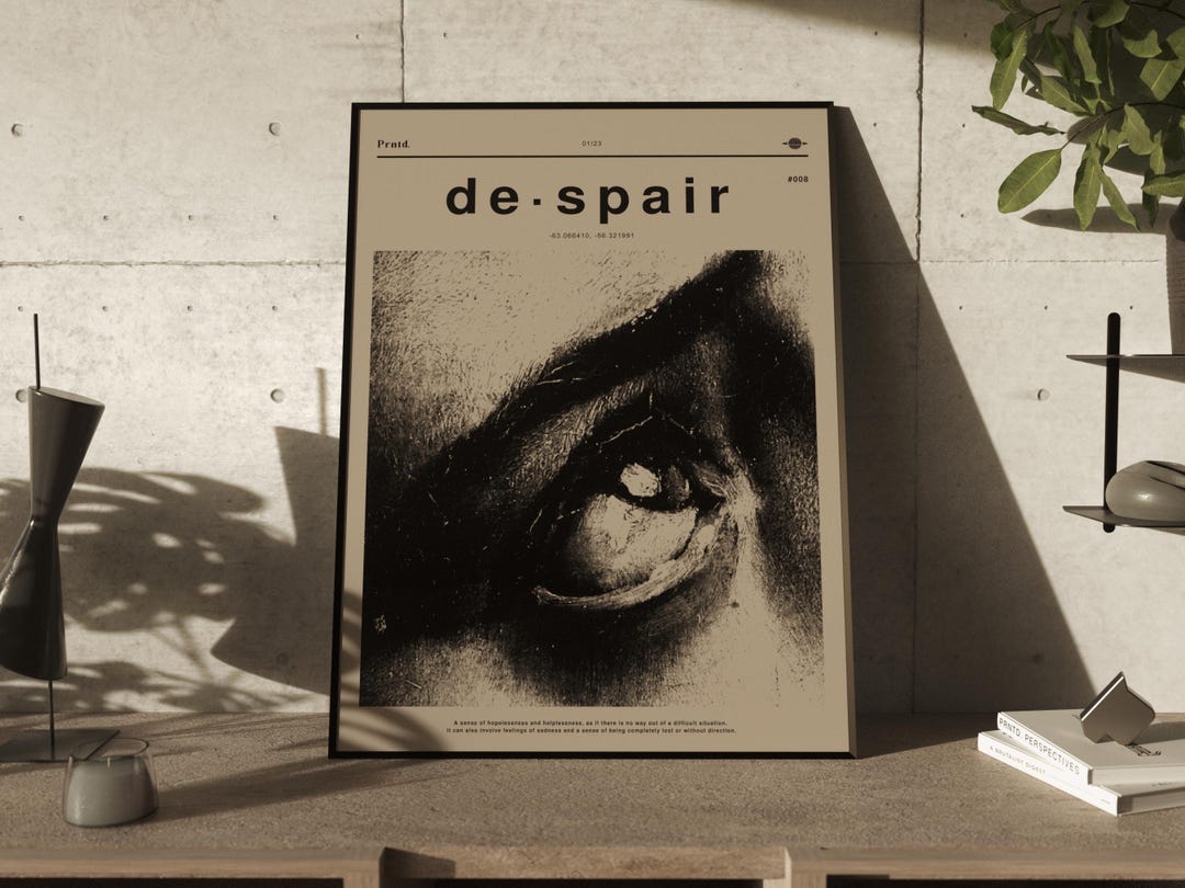 Despair Eye Close-up Art Print - Minimalist Framed Poster - Etsy