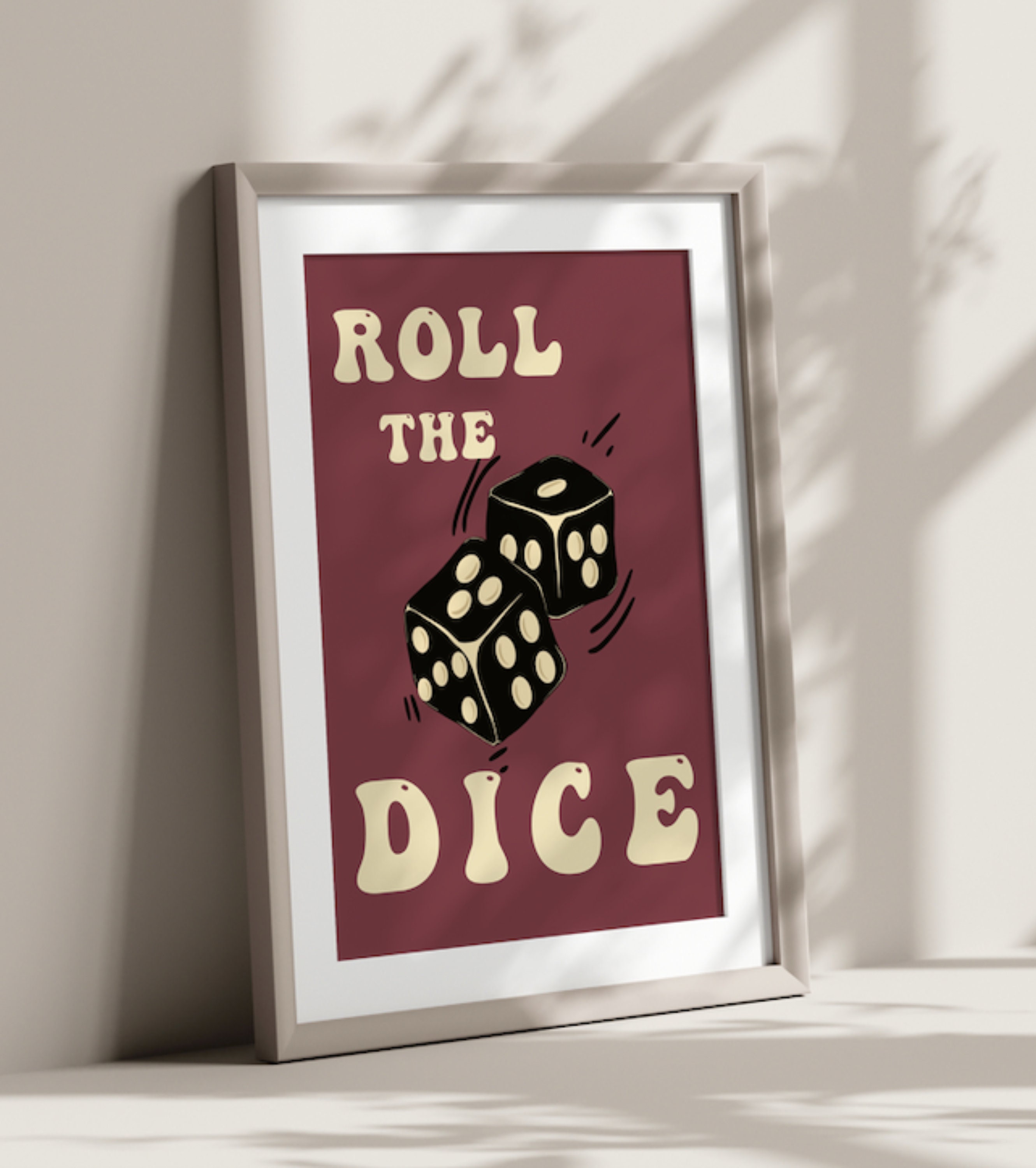 Roll the Dice Vintage Retro Inspired Art Print, Vintage Wall Decor ...