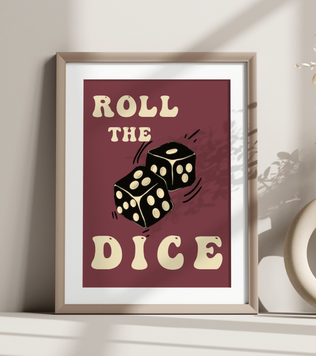 Roll the Dice Vintage Retro Inspired Art Print, Vintage Wall Decor ...