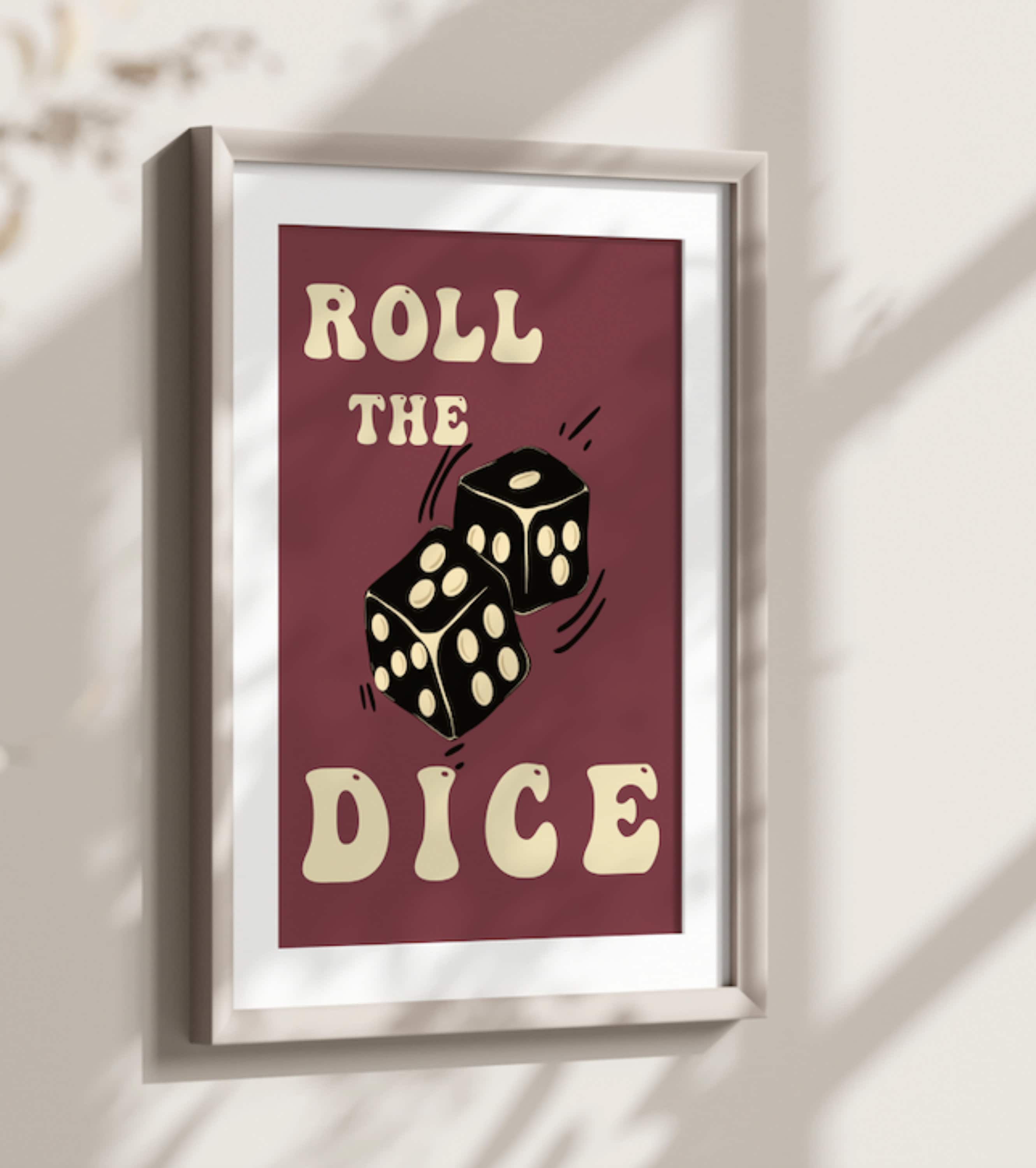 Roll the Dice Vintage Retro Inspired Art Print, Vintage Wall Decor ...