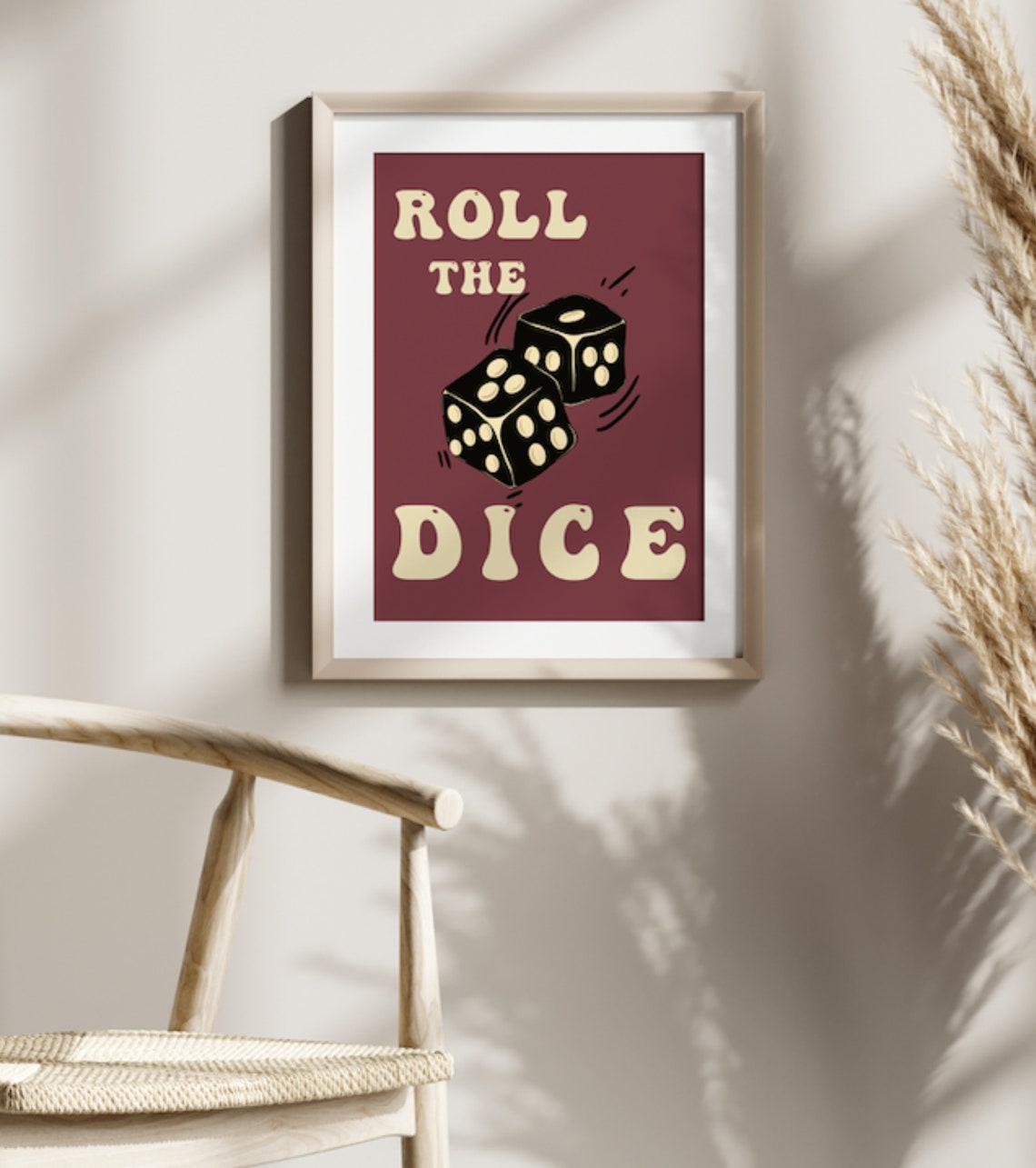 Roll the Dice Vintage Retro Inspired Art Print, Vintage Wall Decor ...