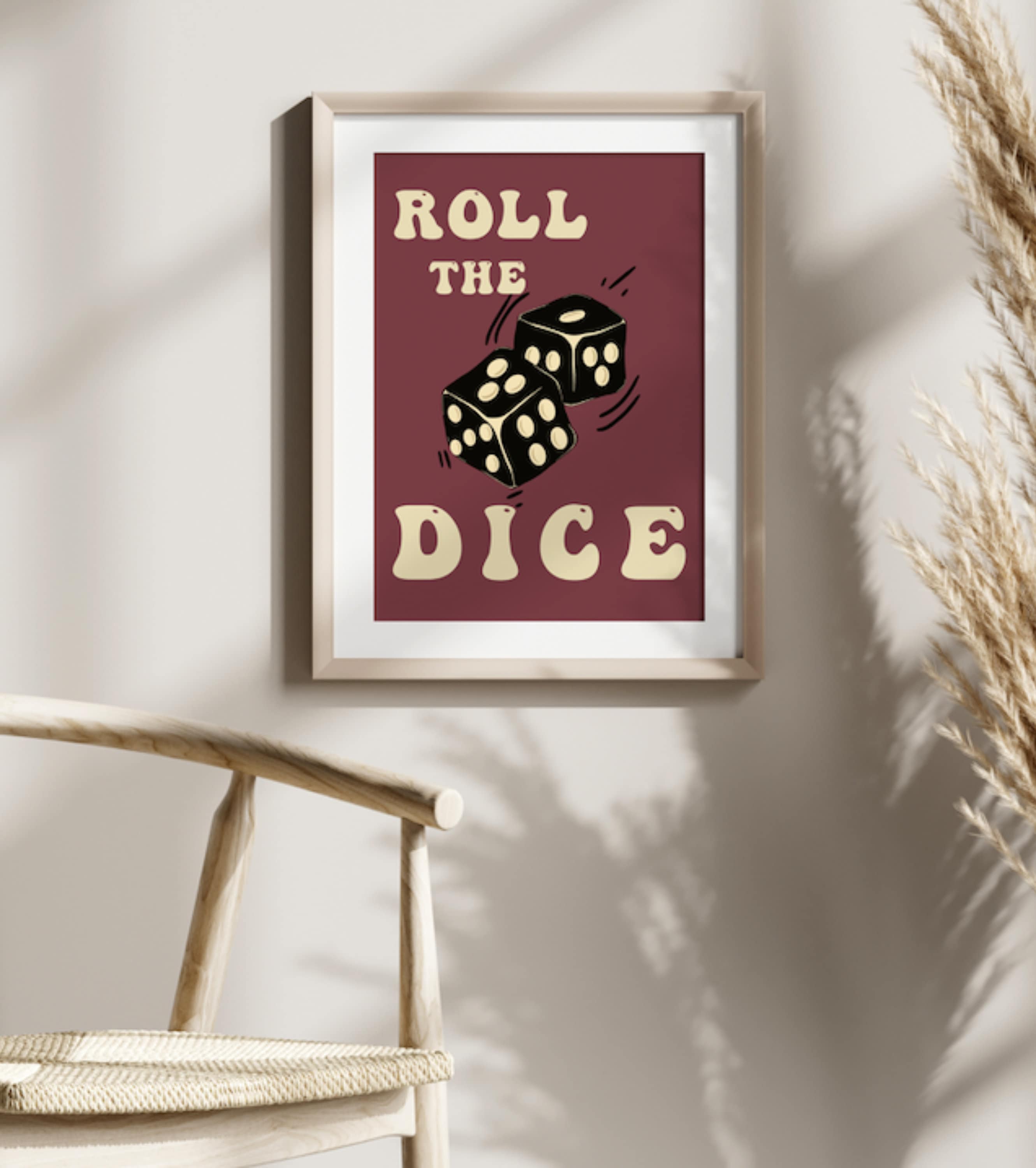 Roll the Dice Vintage Retro Inspired Art Print, Vintage Wall Decor ...