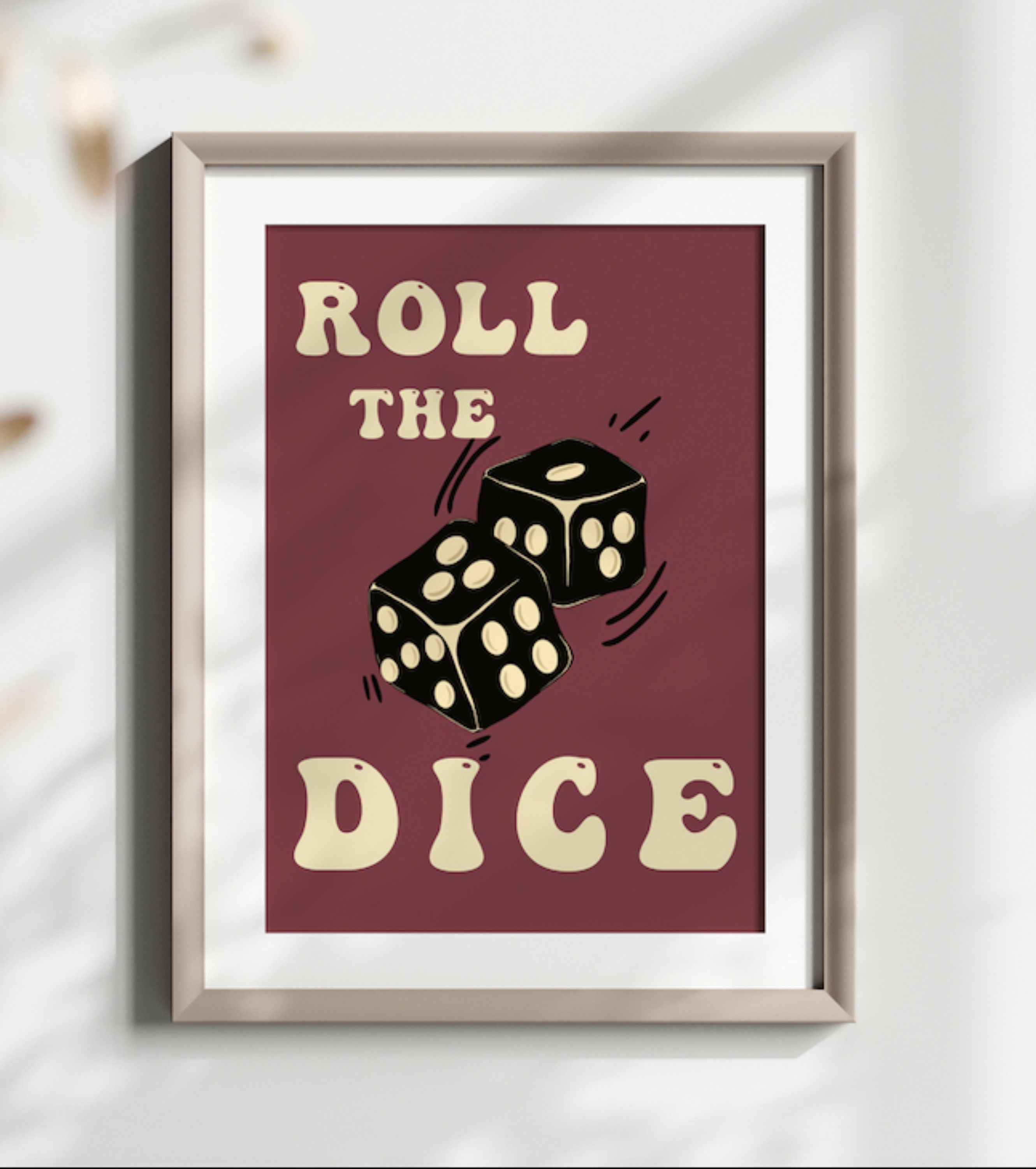 Roll the Dice Vintage Retro Inspired Art Print, Vintage Wall Decor ...