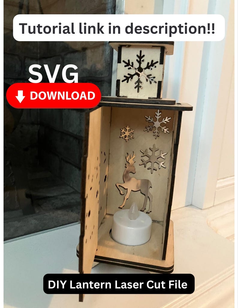 DIY Ship Lantern With Door SVG Blank Tea Light Template File for Night ...