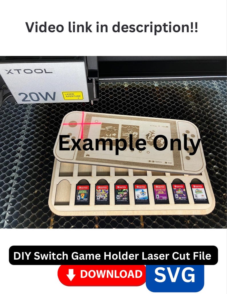 Switch Games Holder Template SVG Cutting File for Laser Engraver DIY ...