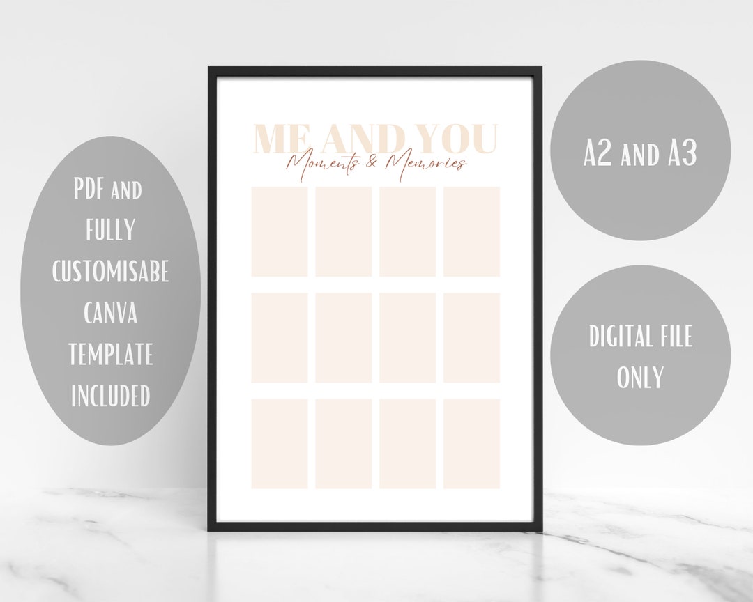 Editable Instax Mini Photo Frame for Photo Album Poster | Digital ...