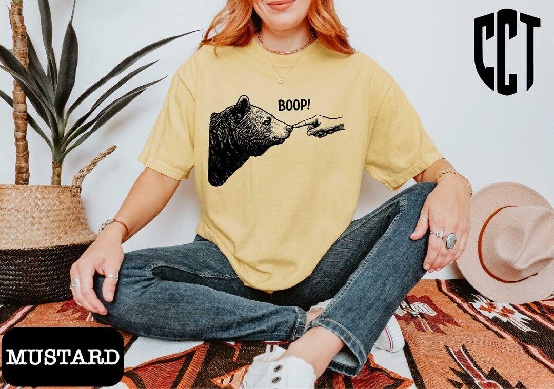Comfort Colors® Boop! Bear T-shirt, Bear Finger Touching Nose Shirt ...