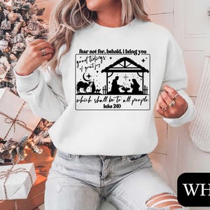 Christian Christmas Sweatshirt,nativity Scene Sweater,true Story ...