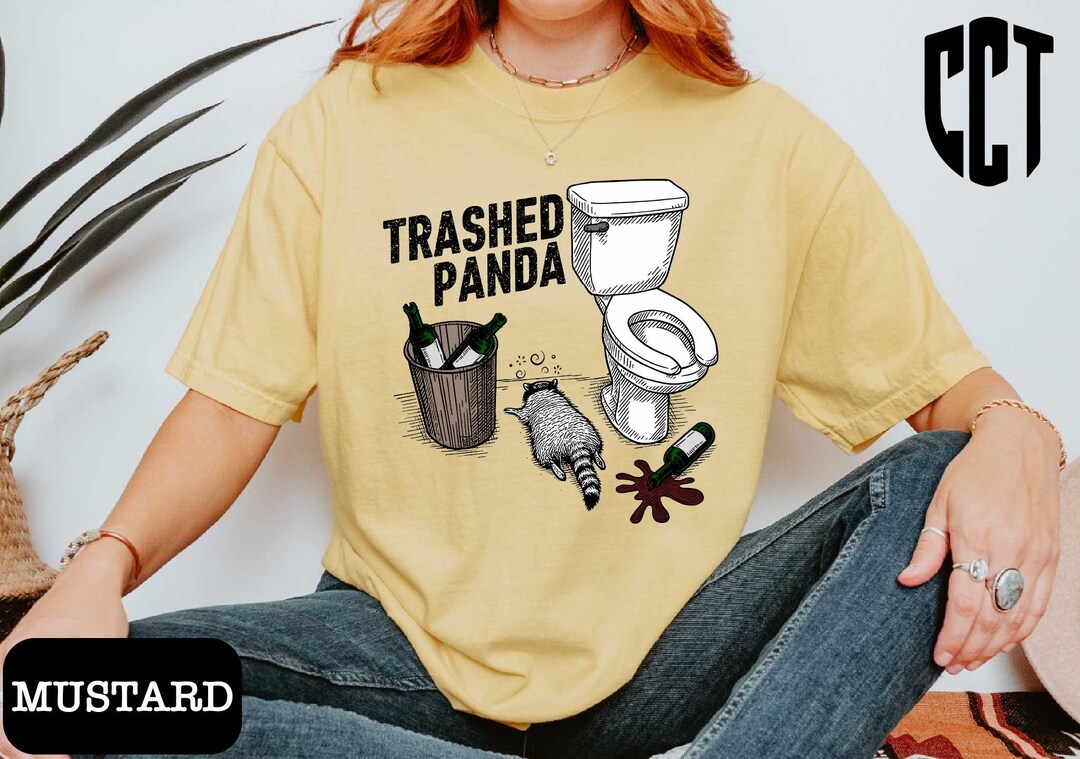 Trashed Panda Funny Drunk Raccoon Comfort Colors® T-shirt, Hilarious ...