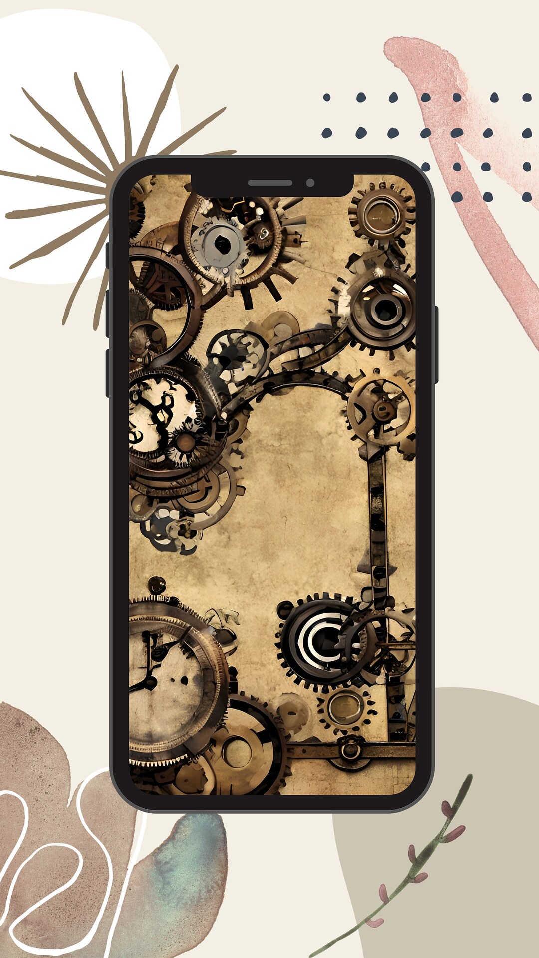 IPhone Wallpaper Steampunk Abstract Art Phone Lock Screen Mechanical ...