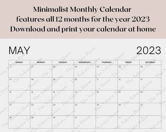 Monthly Planner 2023 Calendar Printable A4 A3 PDF - Etsy