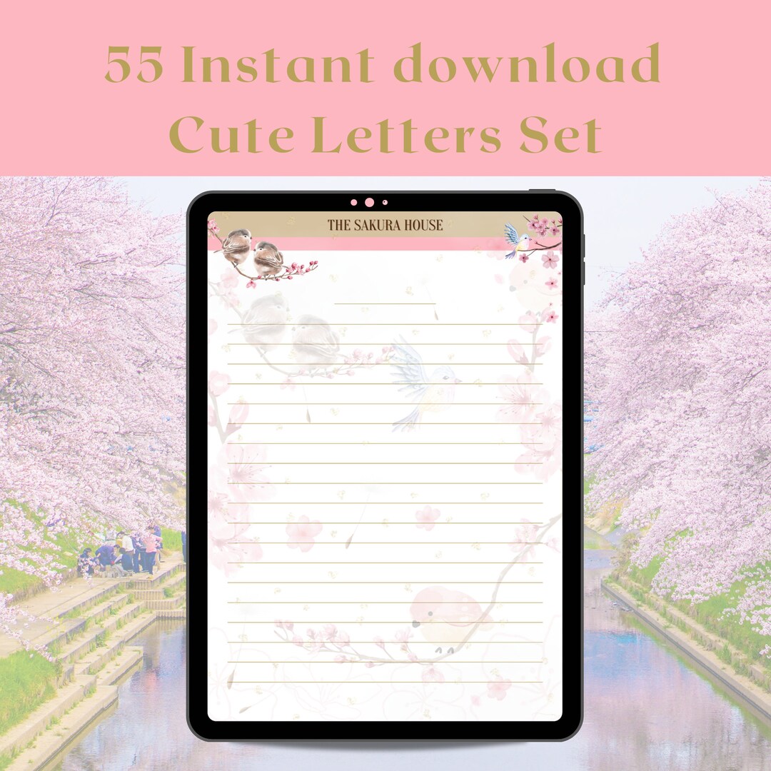 Printable Lined Anime Journal , 55 Pages | Sakura Papers for Instant ...