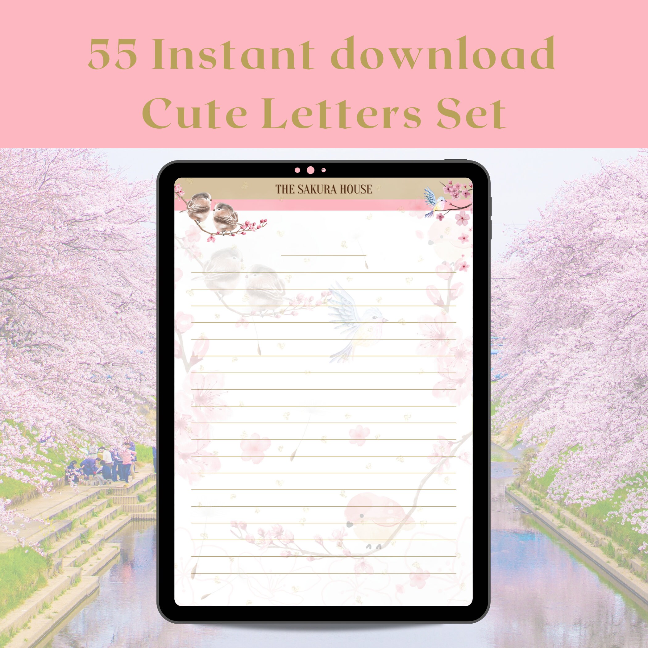 Printable Lined Anime Journal , 55 Pages | Sakura Papers for Instant ...