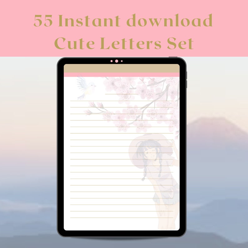 Printable Lined Anime Journal , 55 Pages | Sakura Papers for Instant ...