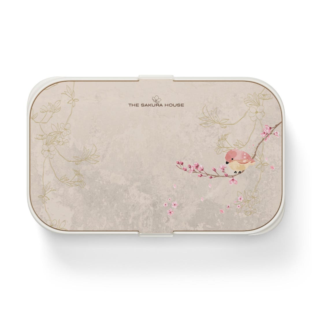 Bento Lunch Box, Gold Sakura Branch, Pink Sakura, Aesthetic Japanese ...