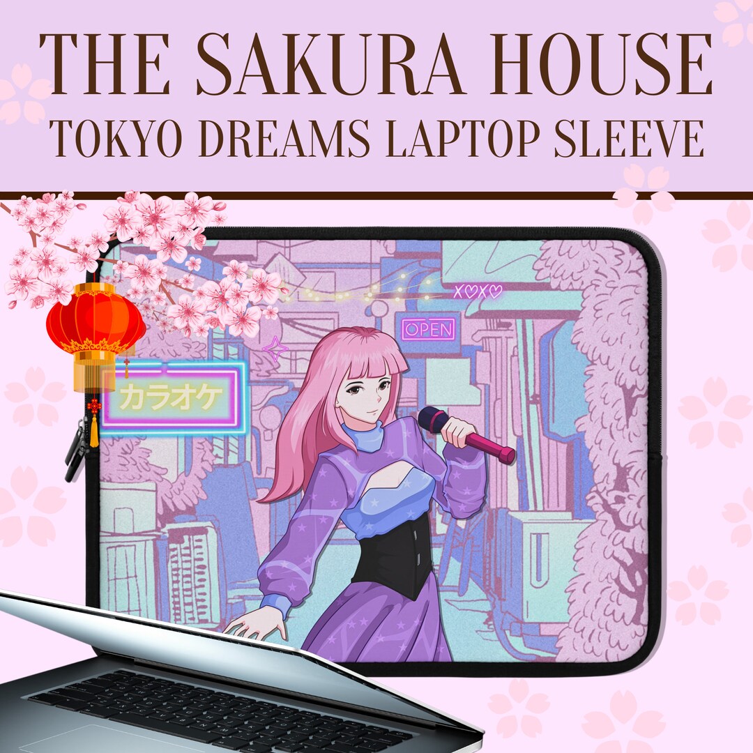 Tokyo Dreams Laptop Sleeve Anime Director Karaoke Vibes in Pink ...