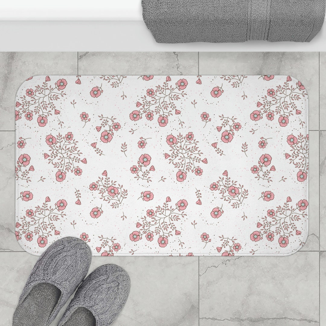 Sakura Bath Mat Stylish Cherry Blossom Anti-slip Bath Mat Floral Bath ...
