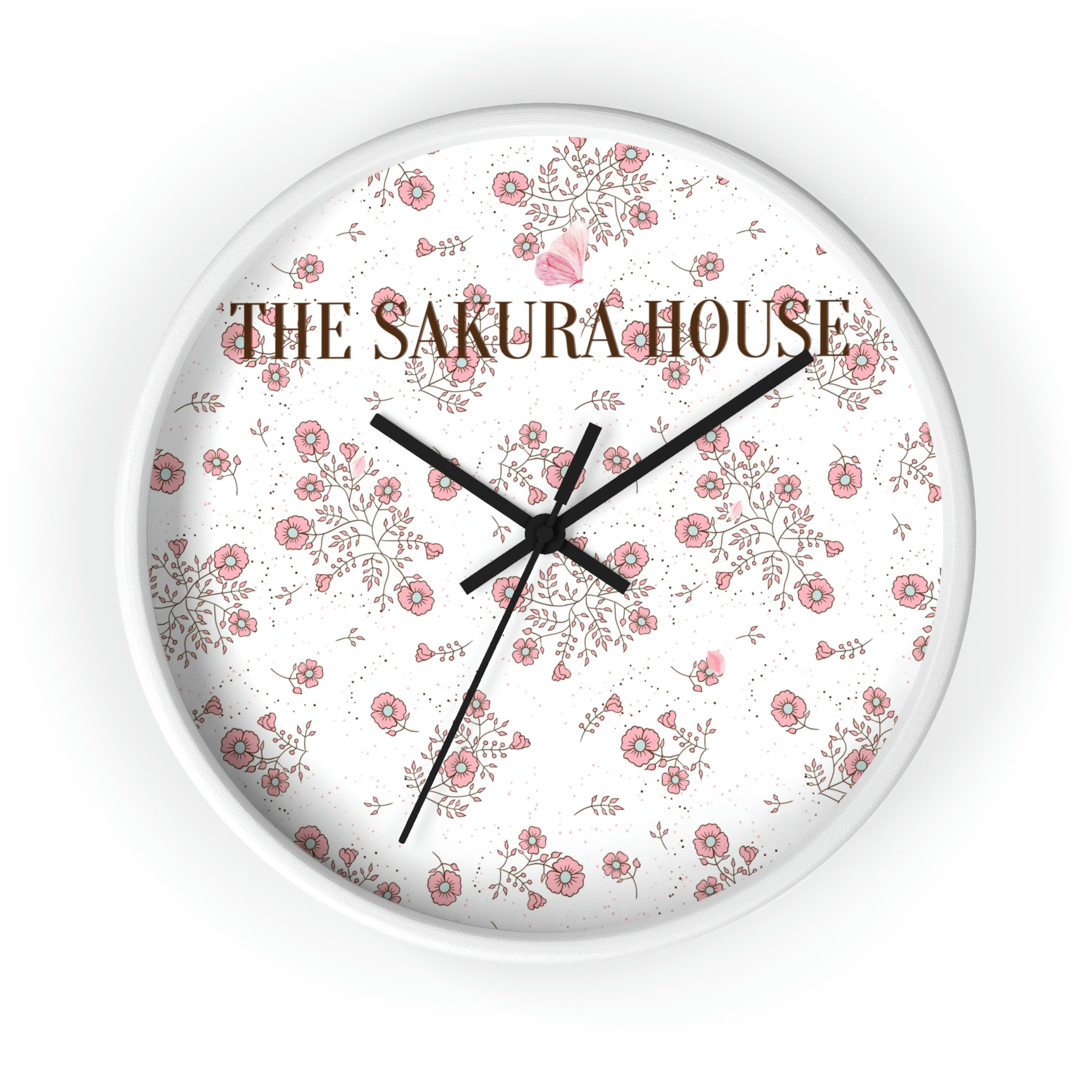 The Sakura House Wall Clock Wooden Wall Clock Cherry Blossom Wall Clock ...