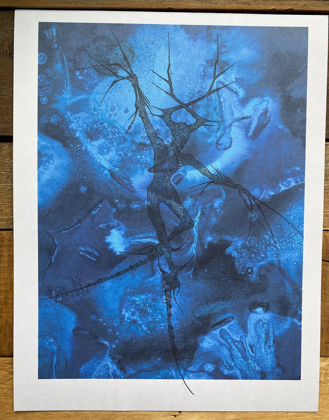 Cyanotype Monster Gothic Ink Drawing Figure Geiger Style Dancer Ink ...