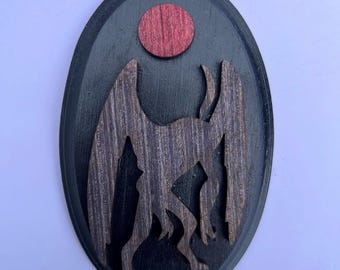 Mothman Cryptid Mini Art Home Art Object Black West Virginia Loving ...