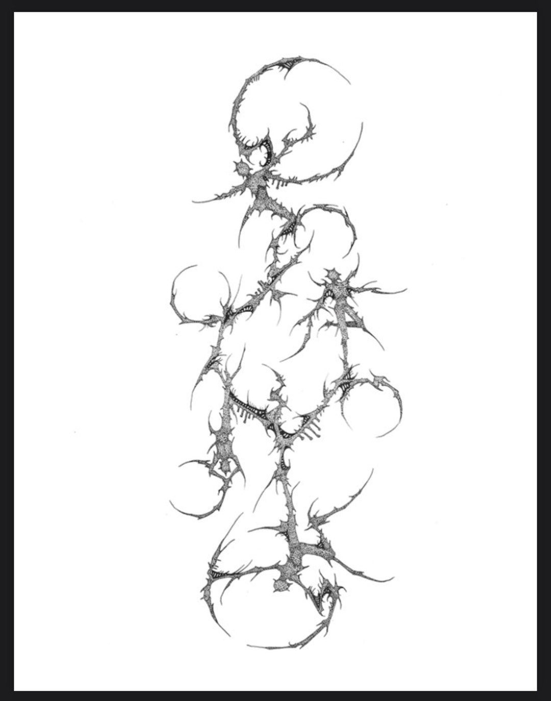 Dark Art Gothic Ink Alien Detailed Drawing | 7 Demon Circles Ink ...